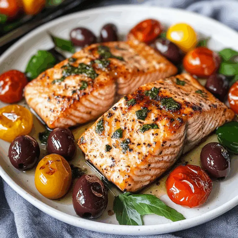 Mediterranean Salmon with Cherry Tomatoes & Kalamata Olives