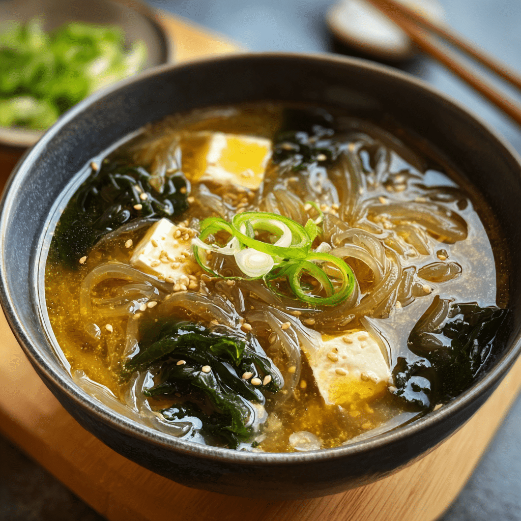 Japanese Harusame Seaweed Egg Soup