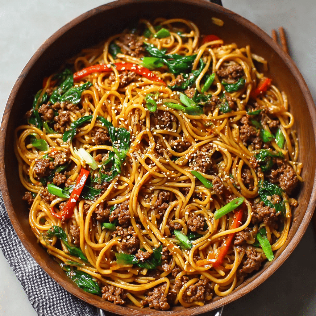 Ground‑Beef Sesame Noodles