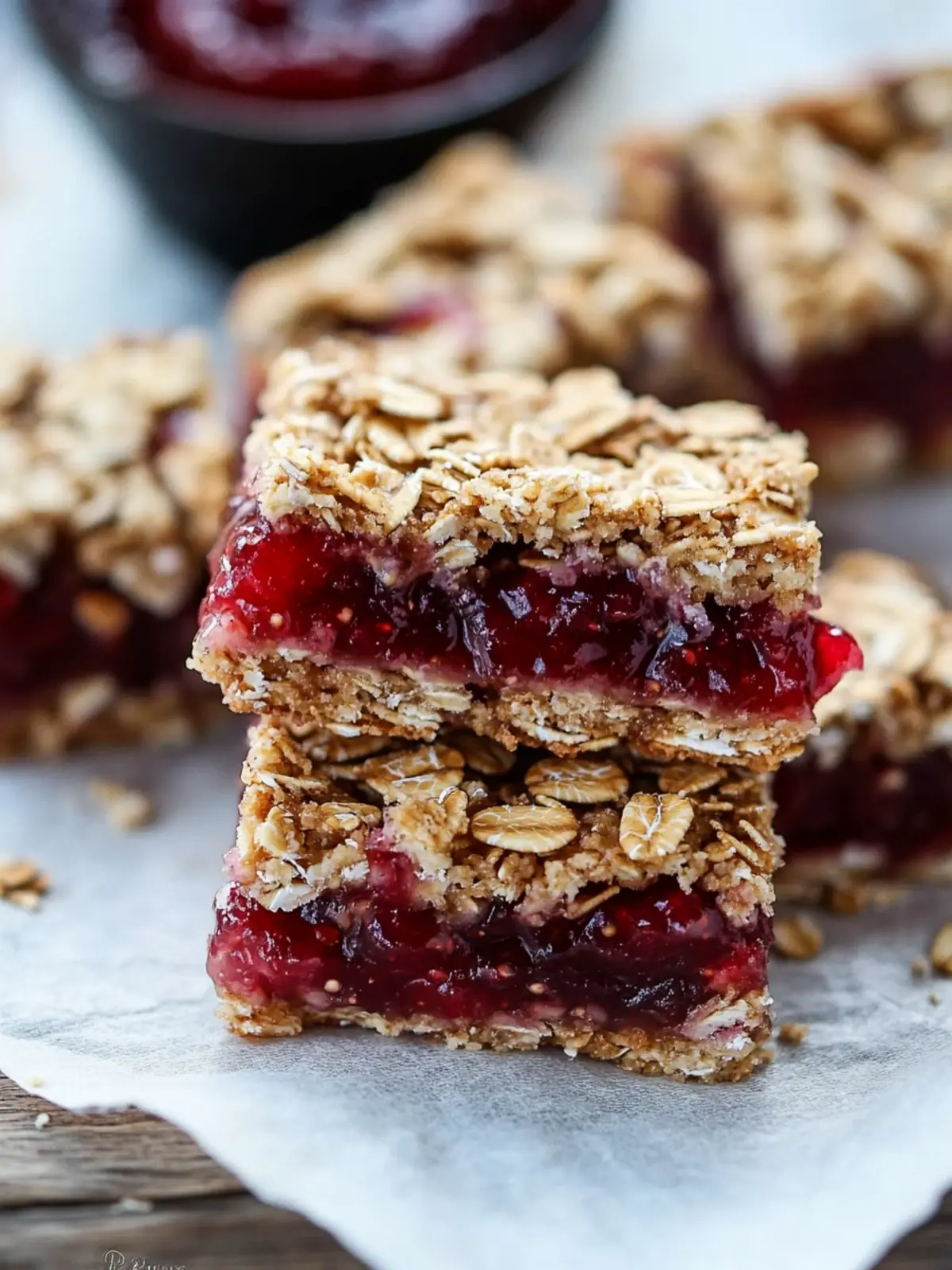 Ultimate Jam Filled Oatmeal Bars for Delicious Snacking
