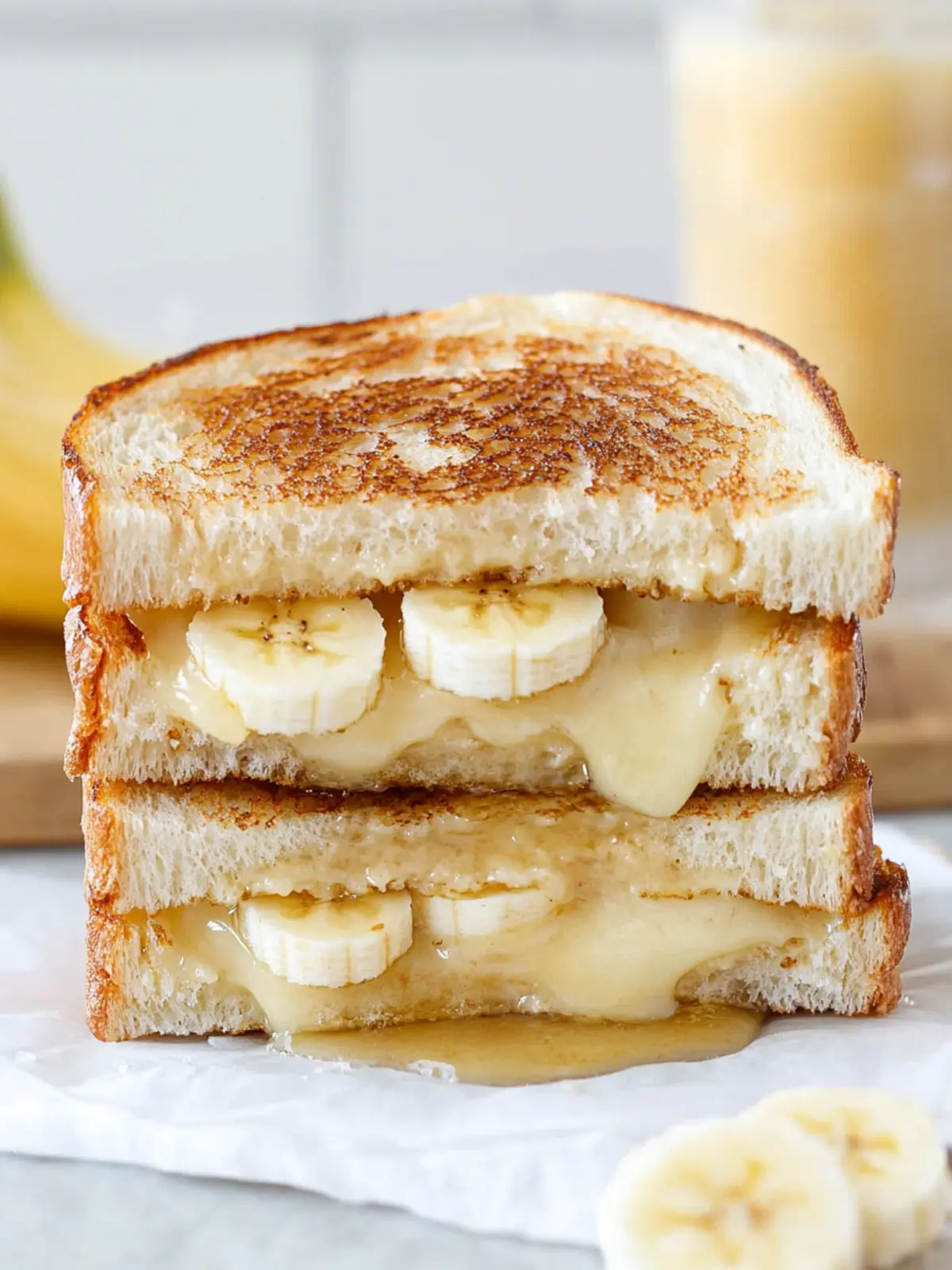Irresistible Honey Banana Grilled Cheese Sandwich Delight